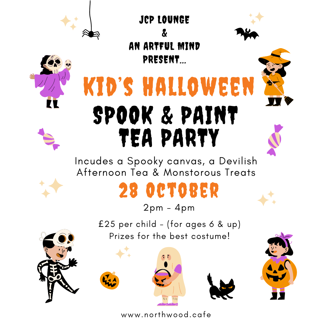 Halloween 'Paint & Tea Party' Ticket – Miss JCP - Afternoon Tea